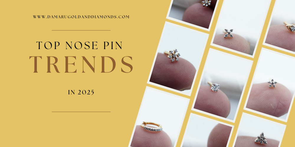Best Nose Pin Designs in 2025 | Gold & Diamond Trends | Damaru Gold and ...